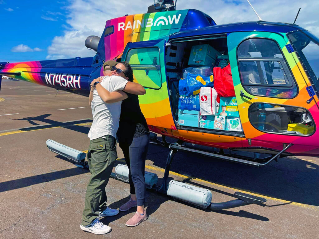 Maui fire: Rainbow Helicopters assists affected mothers and babies
